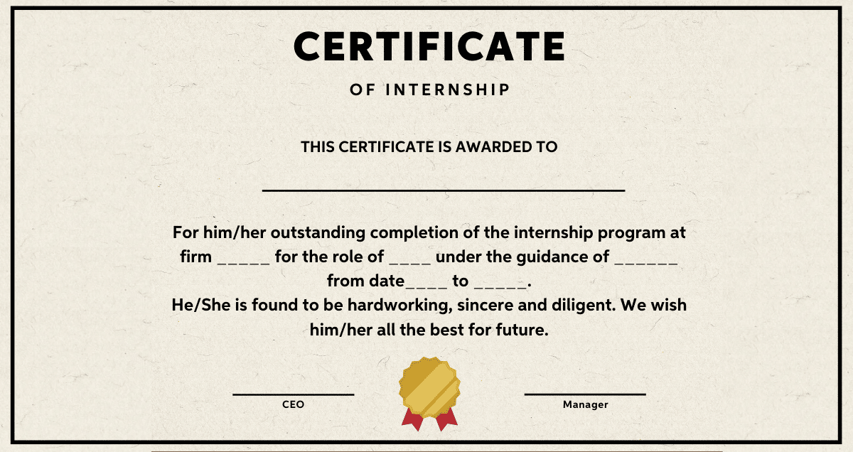 Internship Certificate - Format, Samples and Uses