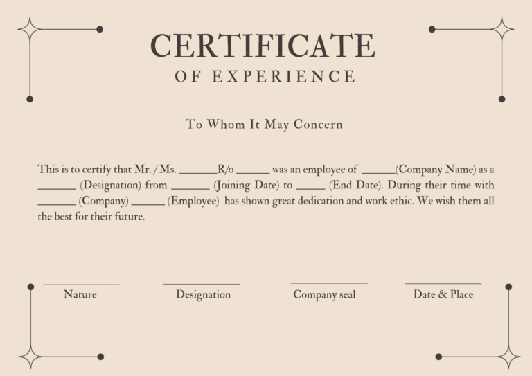 Experience Certificate: Comprehensive Guide & Sample 2025