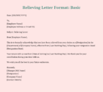 Relieving Letter Format Guide : Easy Samples, Uses in 2025