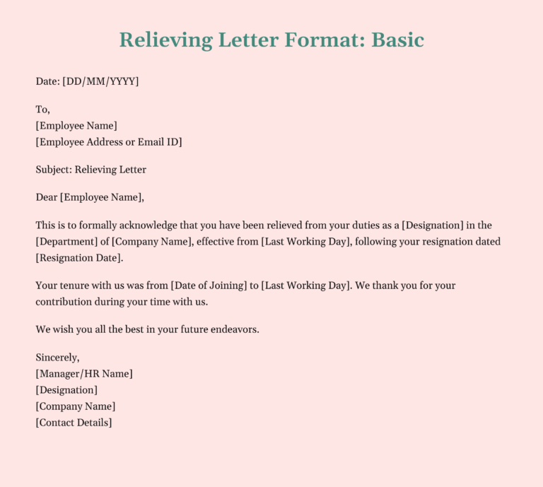 7 Relieving Letter Format Guide: Easy Samples & Uses in 2025