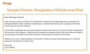 Resignation Withdrawal Mail - 8 Easy yet powerful formats