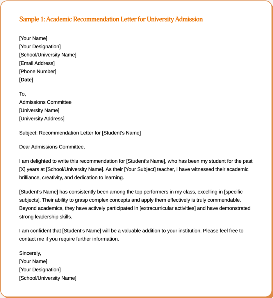 What Is Recommendation Letter For Student - Infoupdate.org