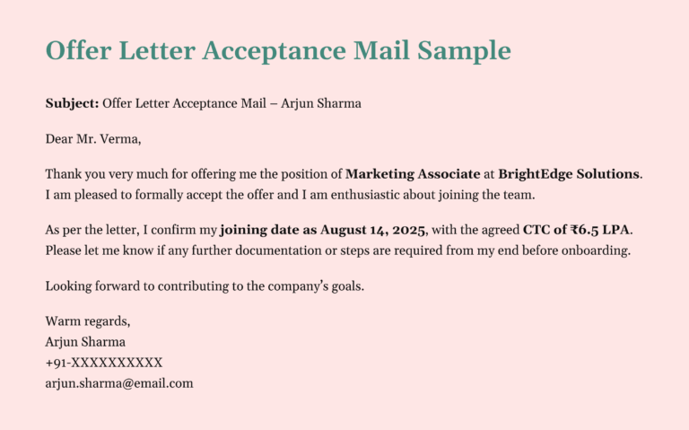 Offer Letter Acceptance Mail: 7 Positive Steps to Success