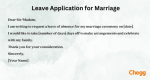 Leave Application for Marriage: 5 Best Samples Templates
