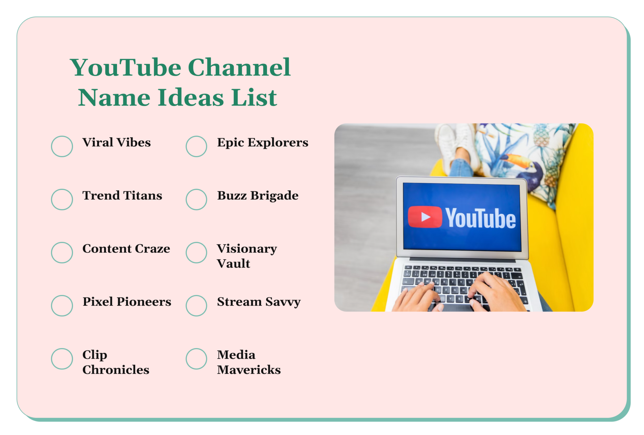 50+ YouTube Channel Name Ideas (2025) + Creative Tips to Go Viral