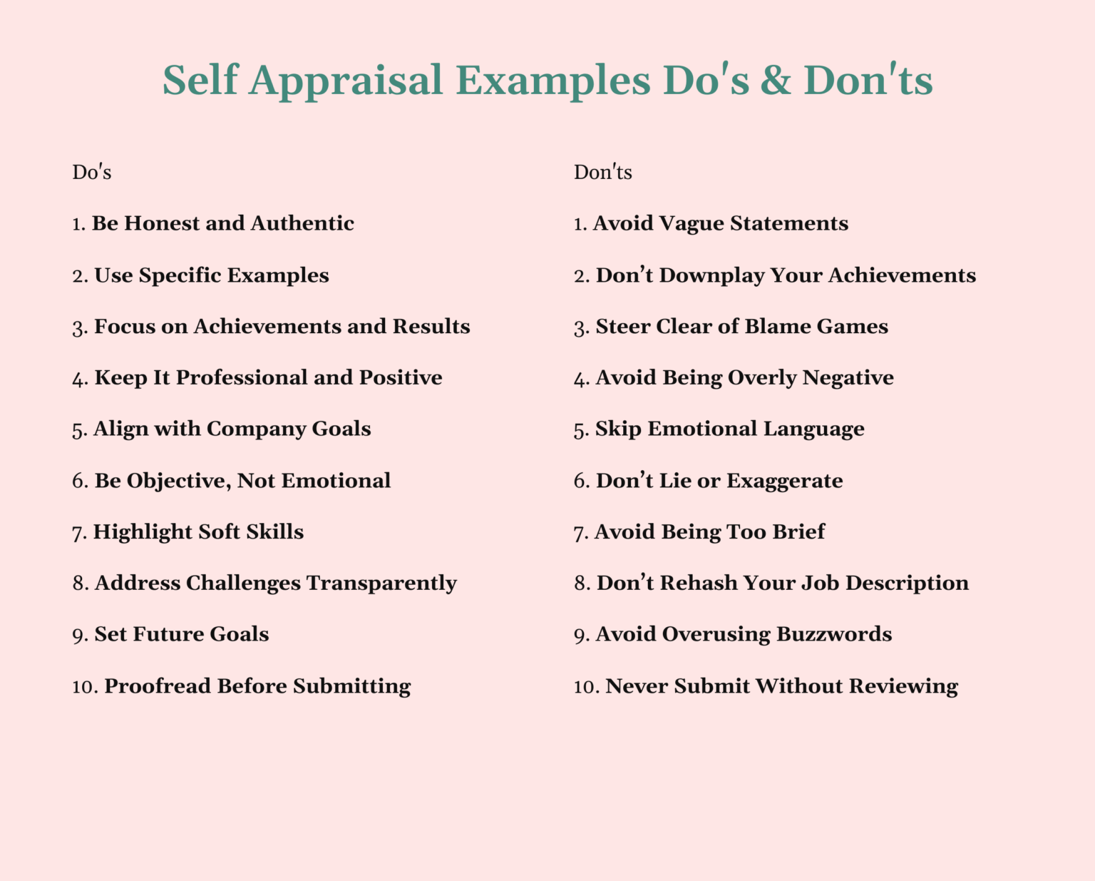 Top Useful Self Appraisal Examples 2025